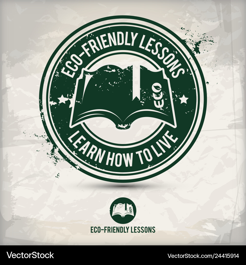 Alternative eco friendly lesson stamp Royalty Free Vector