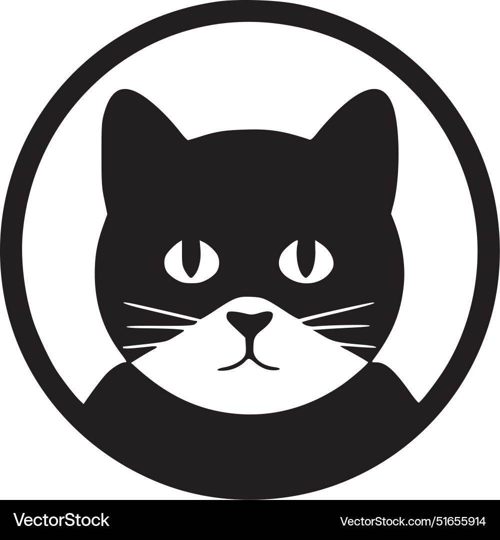 Cat - black and white isolated icon Royalty Free Vector