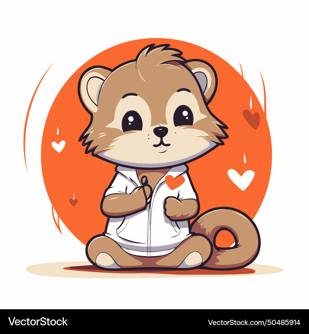 Cute cartoon chipmunk with a heart Royalty Free Vector Image