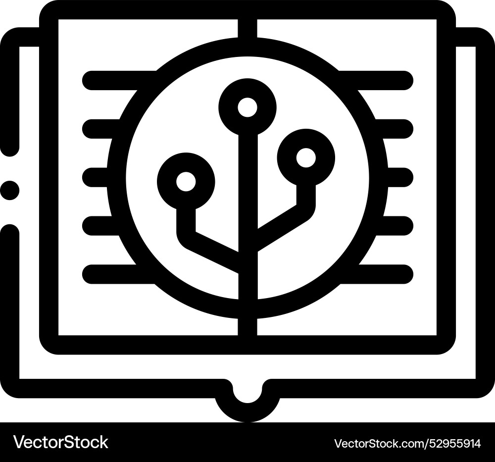 Digital book icon thin linear style design Vector Image