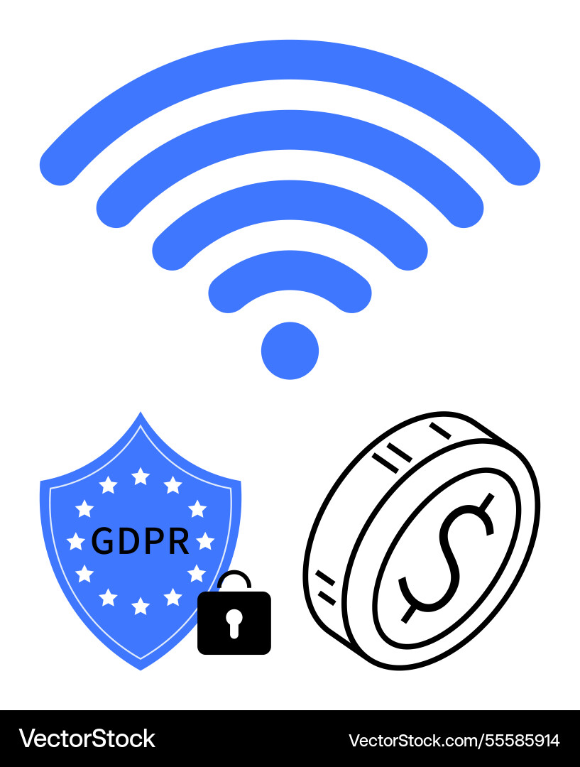 Digital connectivity gdpr compliance and secure Vector Image