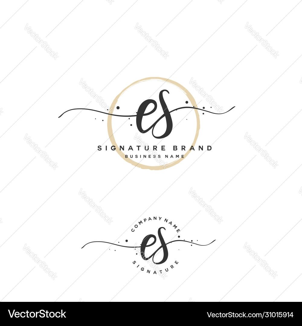 E s es initial letter handwriting and signature Vector Image