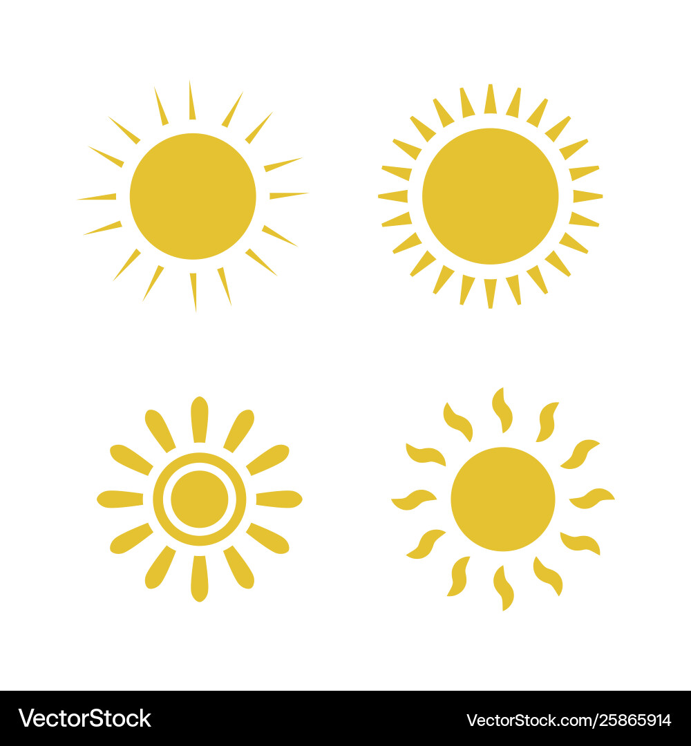 Flat sun icon Royalty Free Vector Image - VectorStock