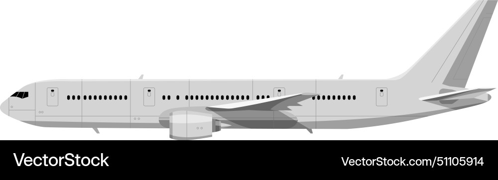 Flying plane side view travel aviation icon Vector Image