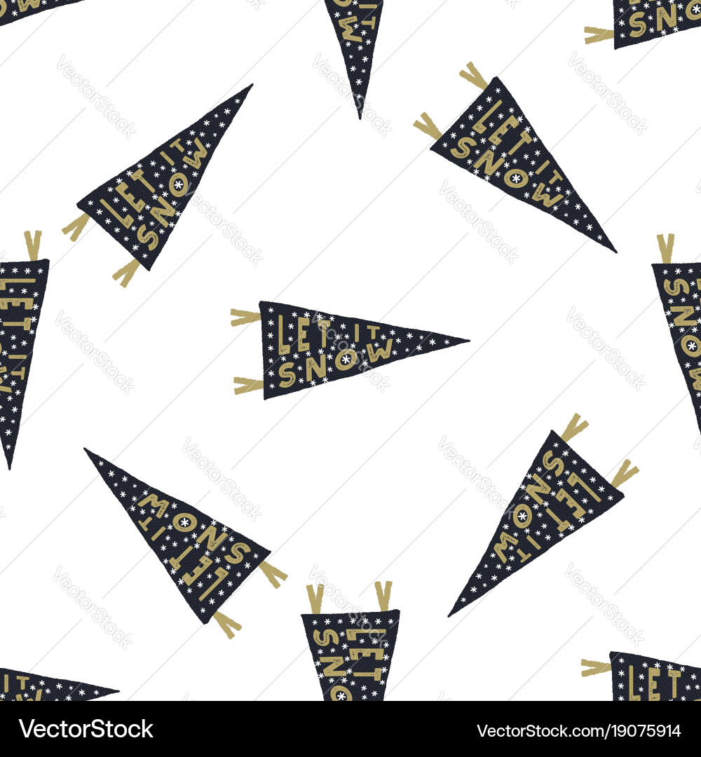 Hand drawn pennants seamless pattern Royalty Free Vector