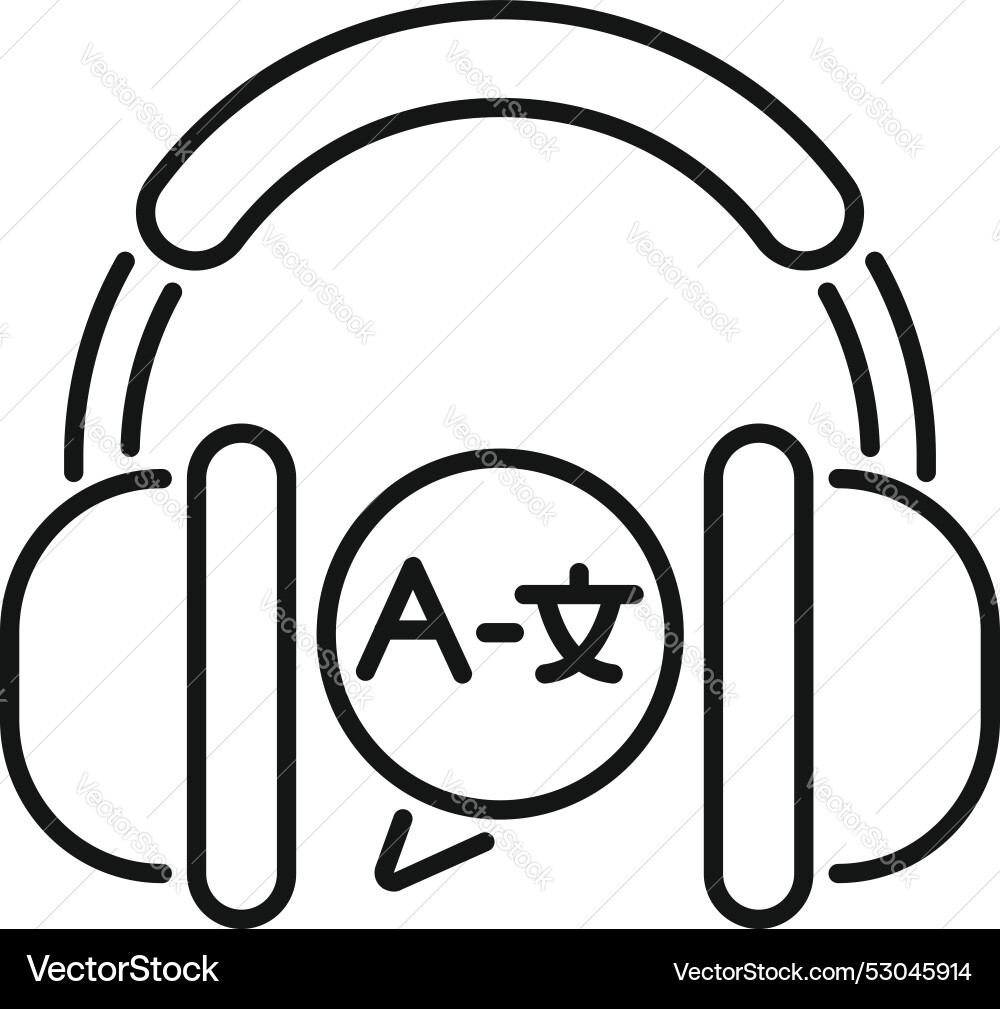 Headphones translating languages with audio wave Vector Image