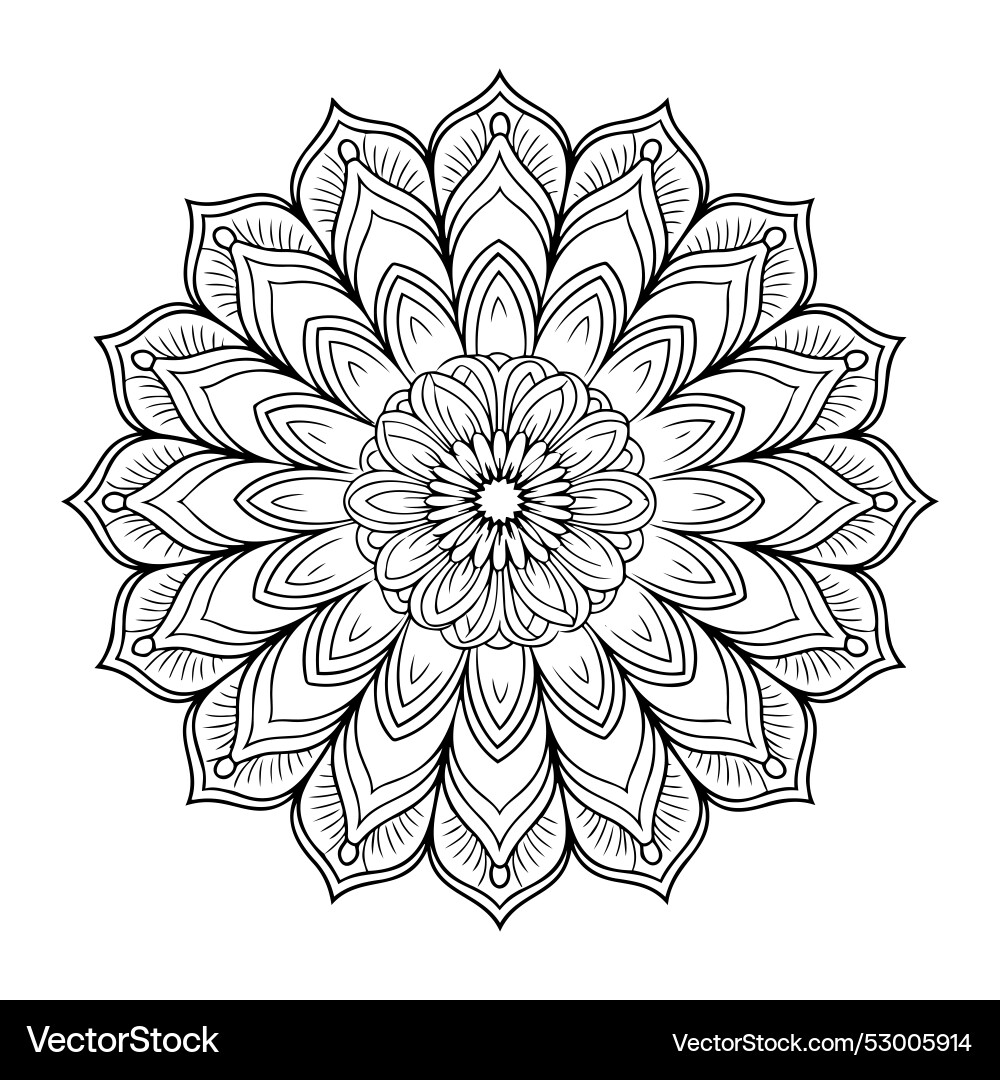 Mandala outline Royalty Free Vector Image - VectorStock