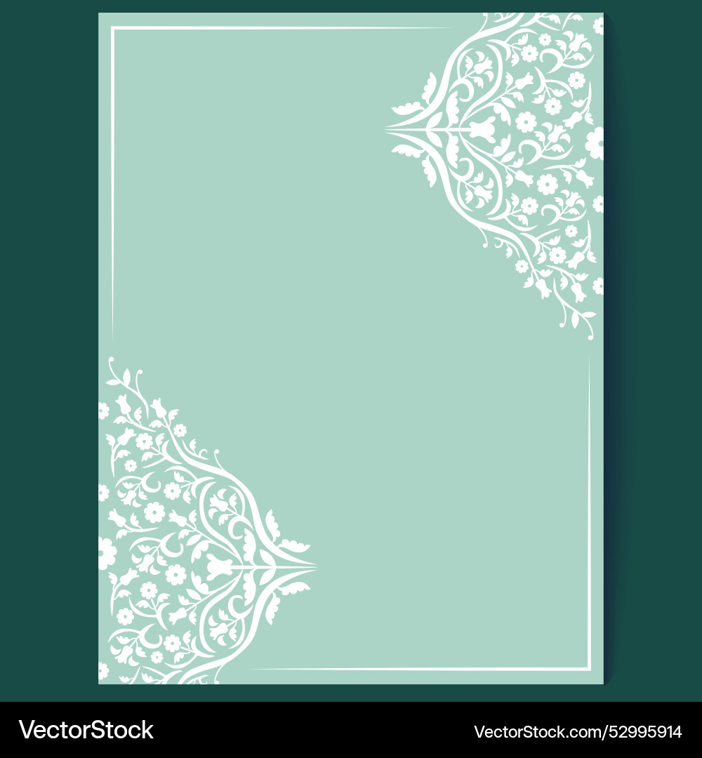 Minimal green floral corner design template Vector Image