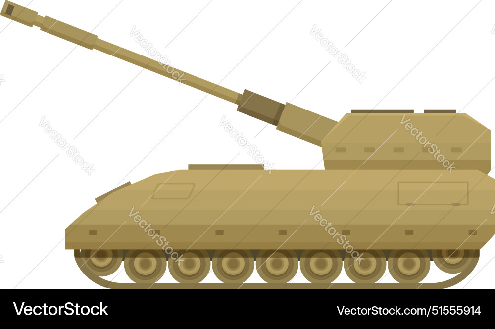 Modern self propelled howitzer artillery system Vector Image