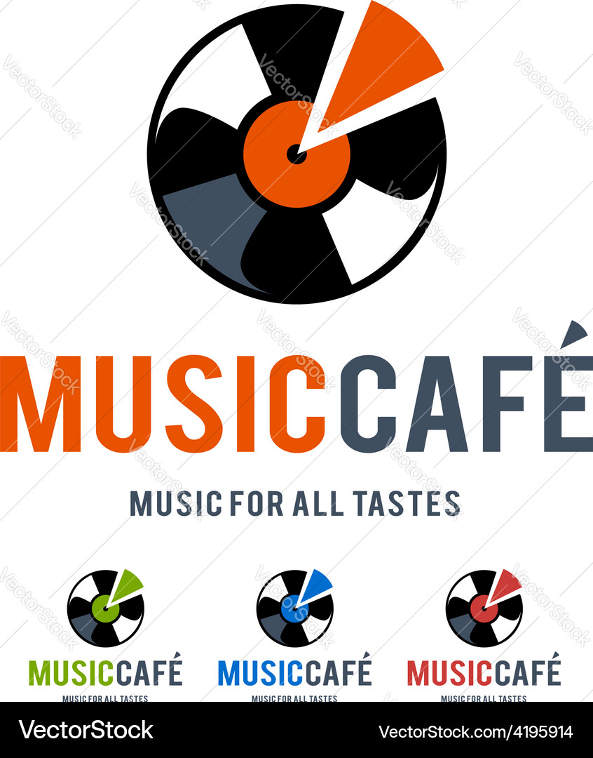 Music cafe logo Royalty Free Vector Image - VectorStock
