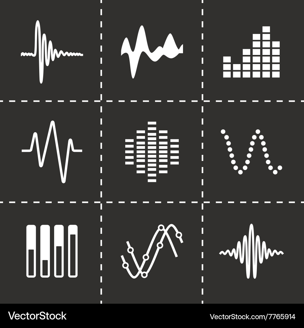 Music Soundwave Icon Set Royalty Free Vector Image