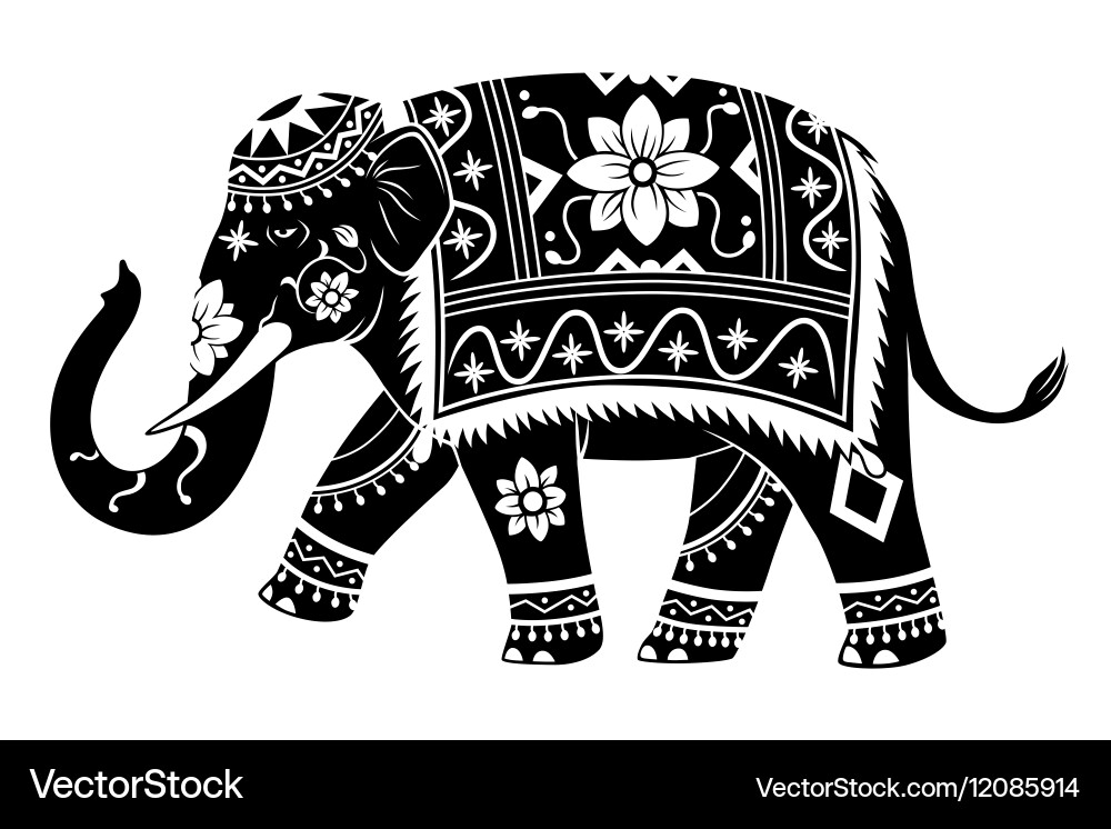 Ornate Indian Elephant Royalty Free Vector Image