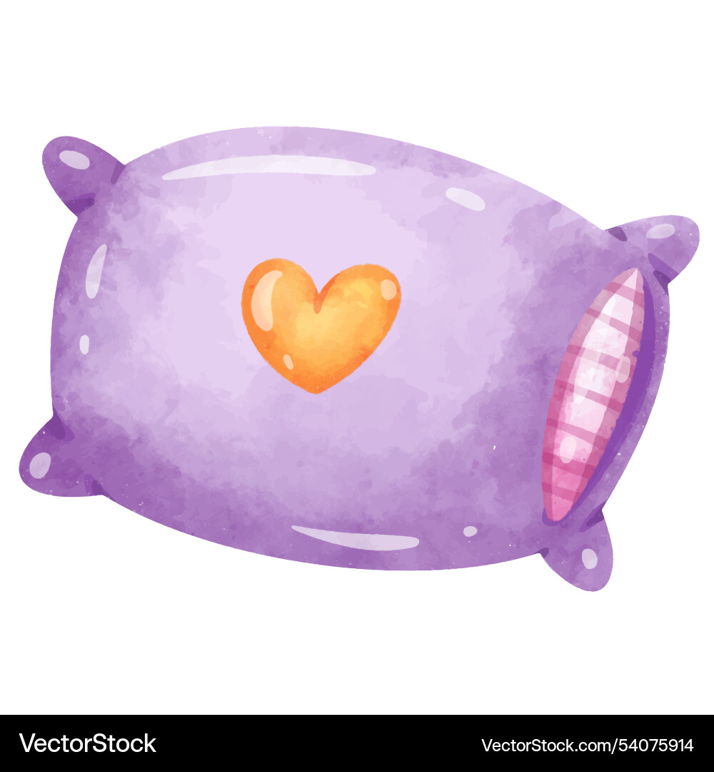 Pillow hand drawn watercolor Royalty Free Vector Image