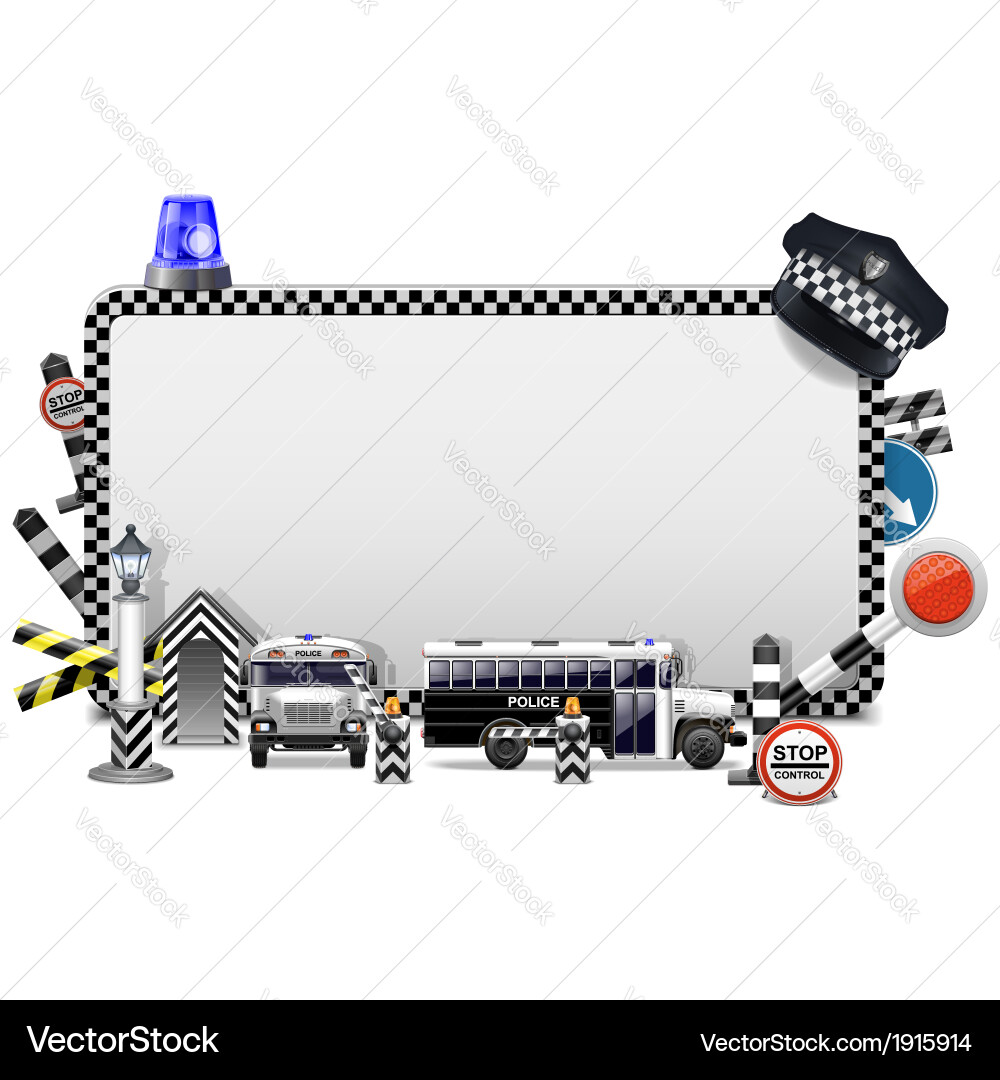 Police frame Royalty Free Vector Image - VectorStock