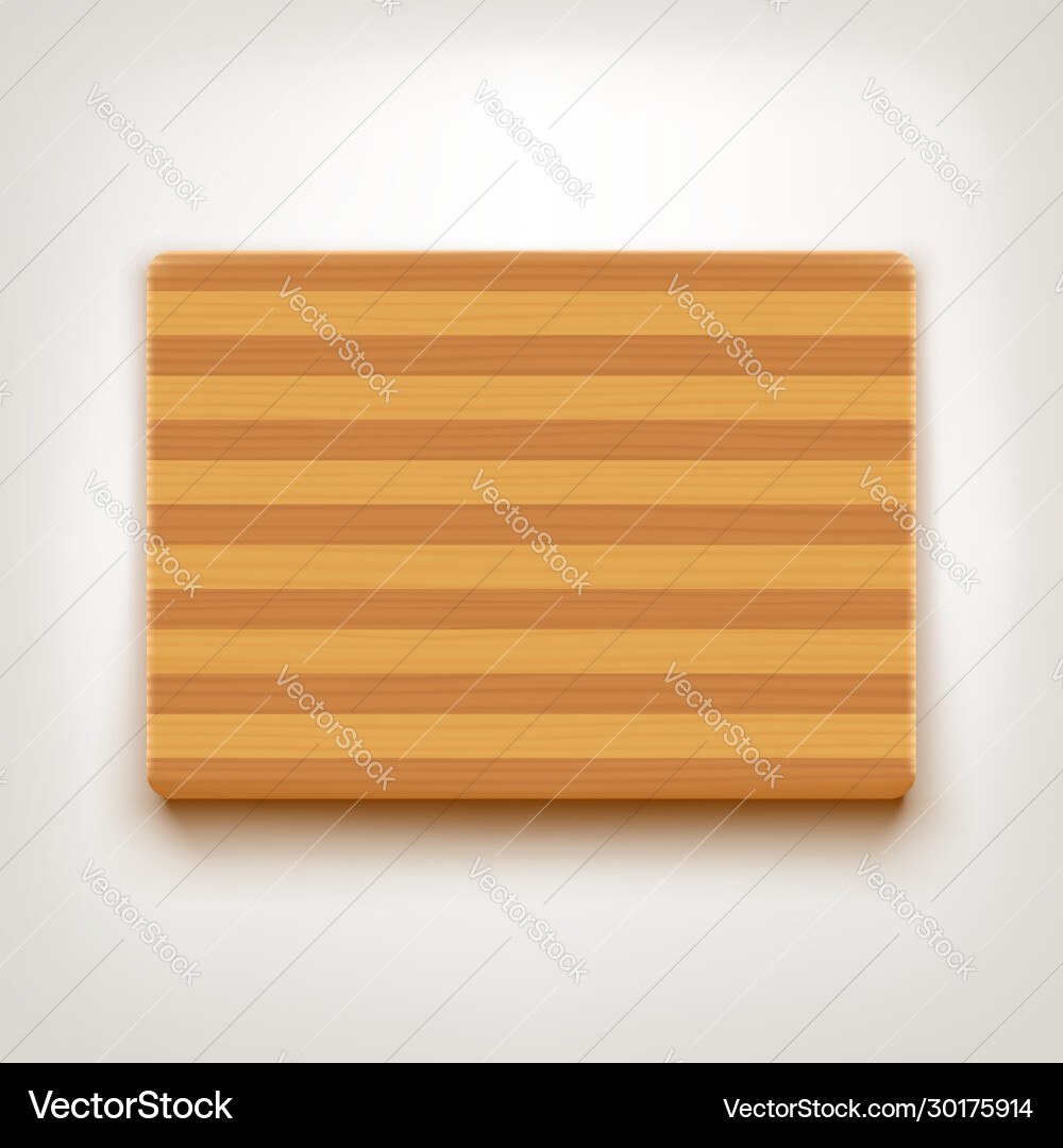 Realistic wooden cutting board on bright Vector Image