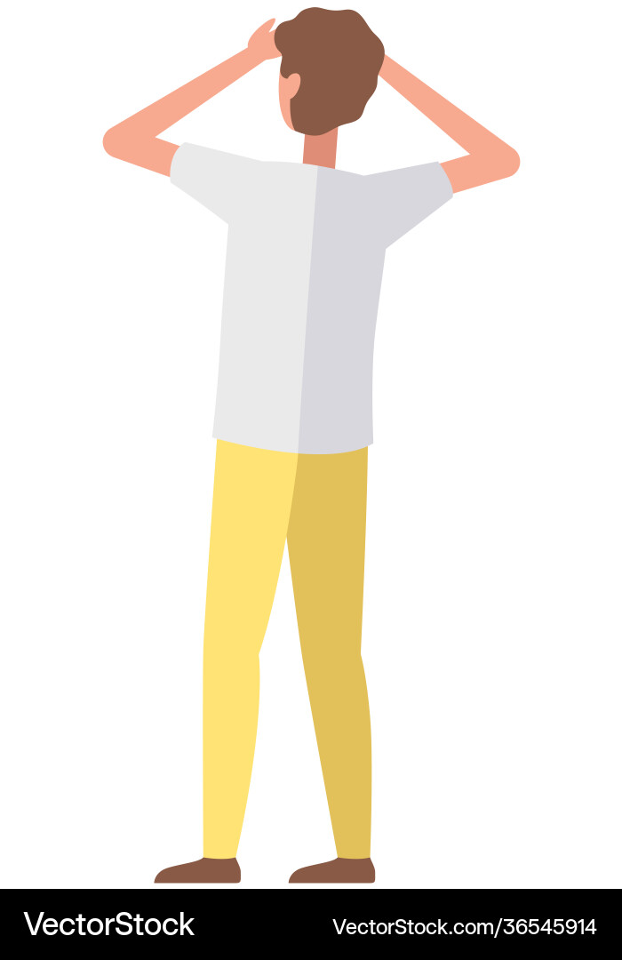 Young Man Touching Forehead Royalty Free Vector Image