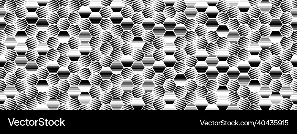 Black and white hexagonal abstract seamless Vector Image