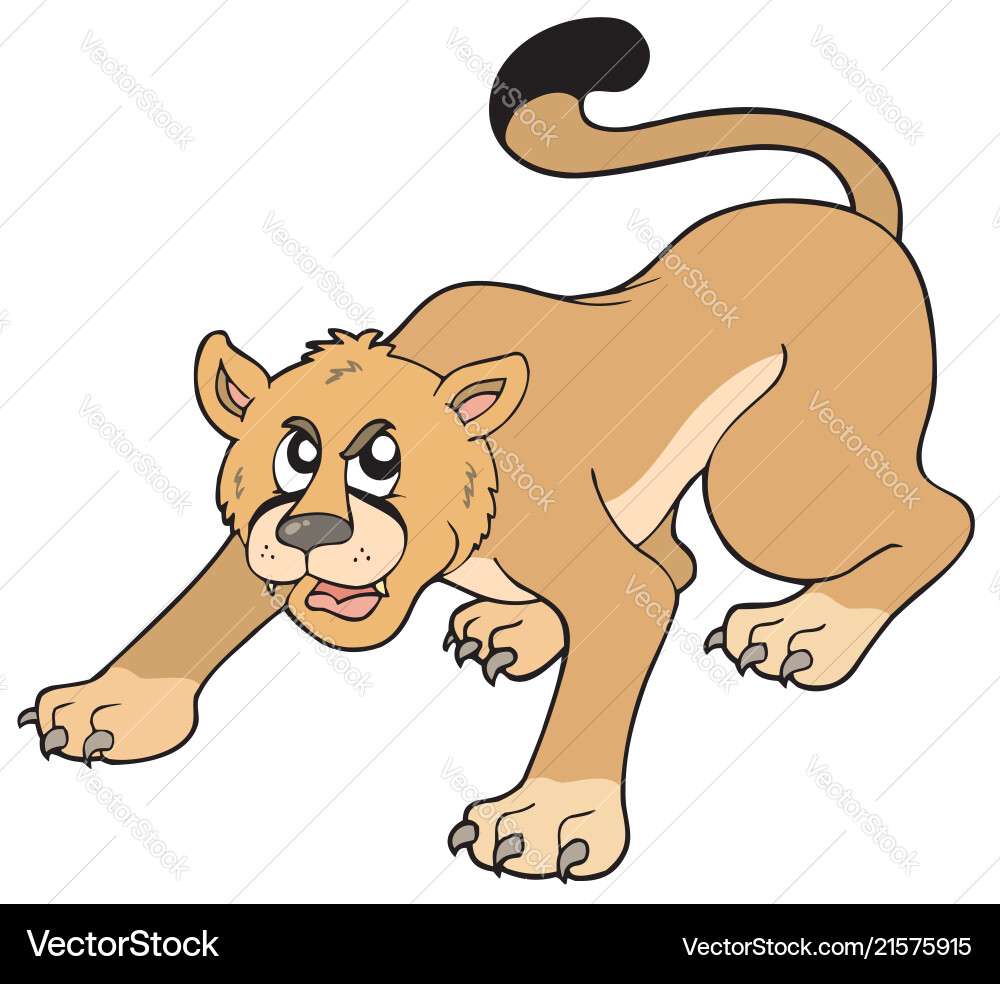 Cartoon puma Royalty Free Vector Image - VectorStock