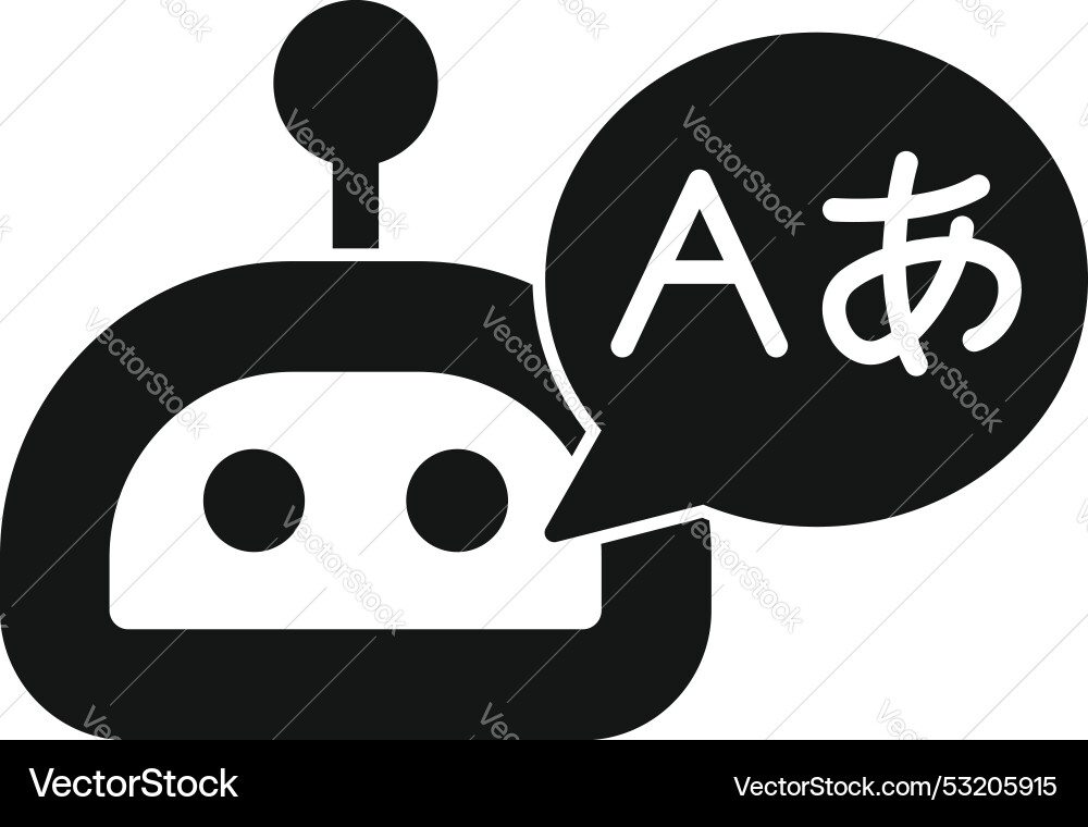 Chatbot speaking japanese language icon glyph Vector Image