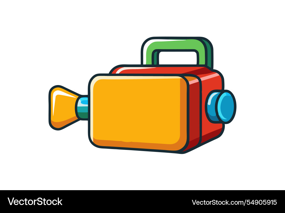 Fun cartoon video camera icon with expressive Vector Image