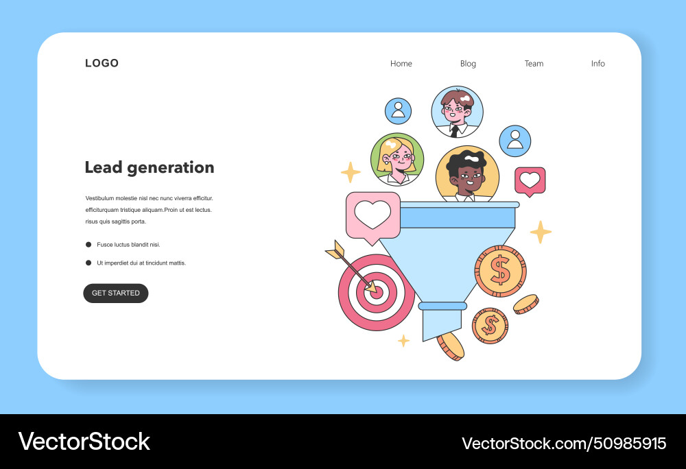 Lead generation set flat Royalty Free Vector Image