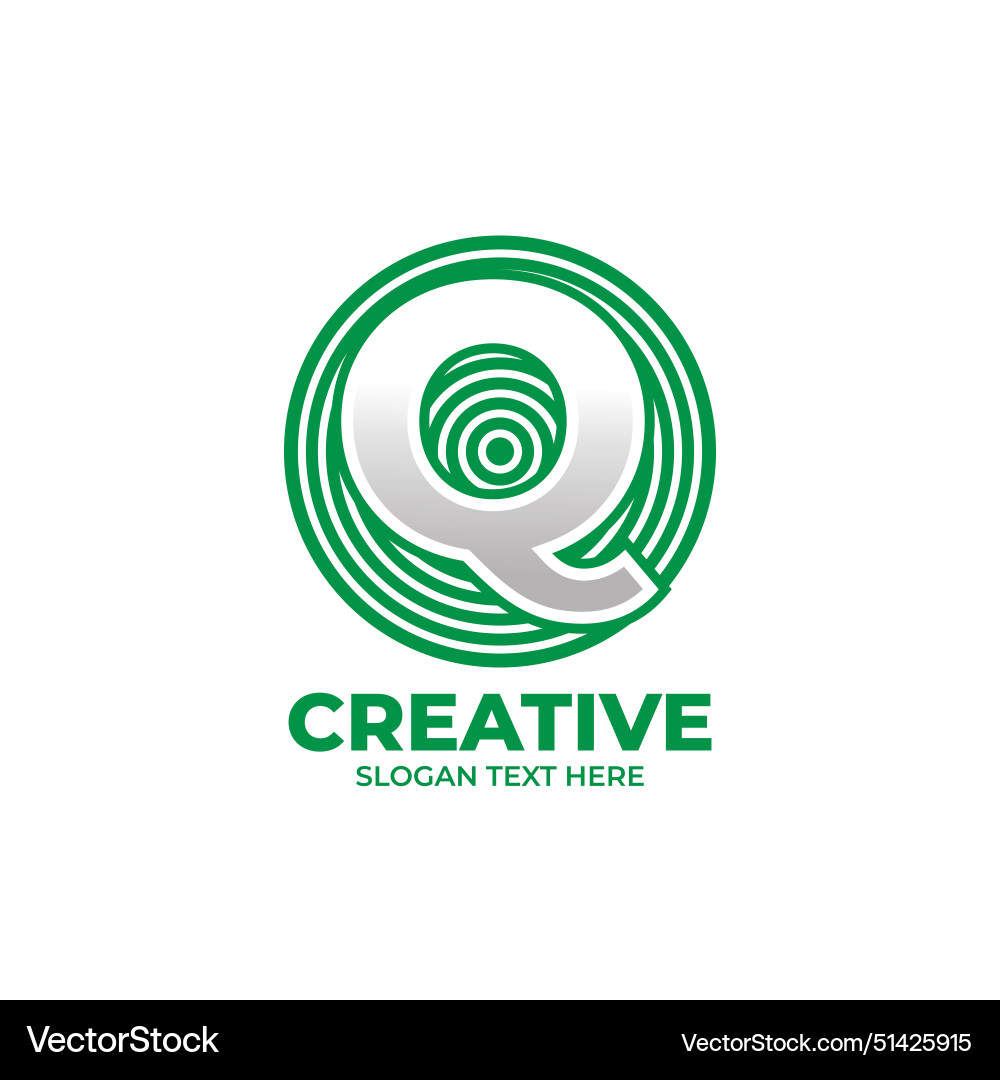 Letter q logo design with circle shape geometric Vector Image