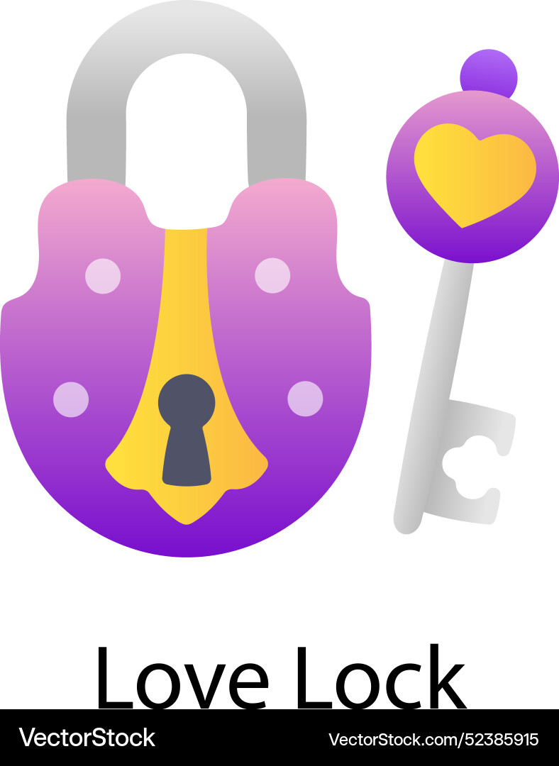 Love lock Royalty Free Vector Image - VectorStock
