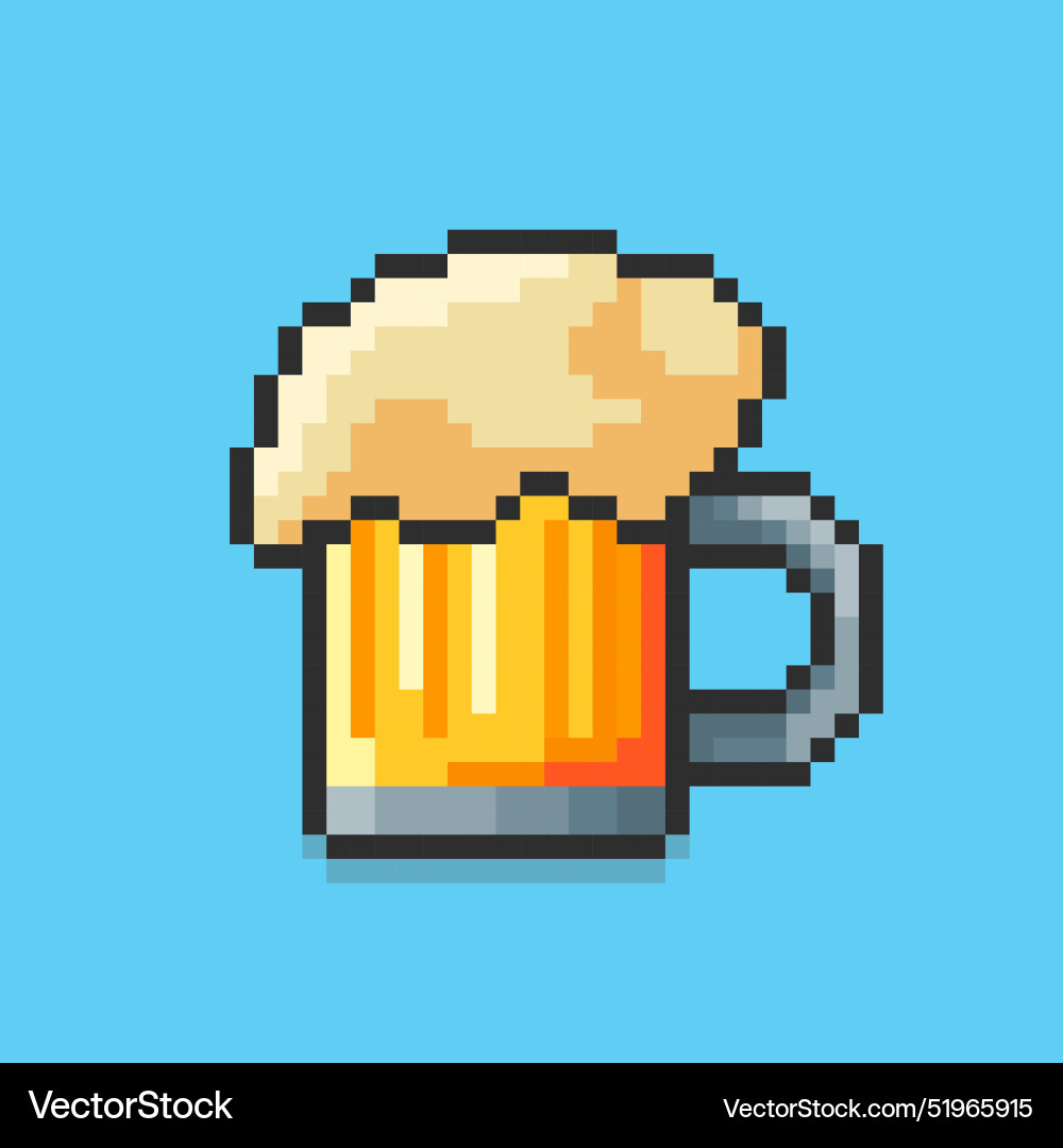 Pixel art beer game asset design Royalty Free Vector Image