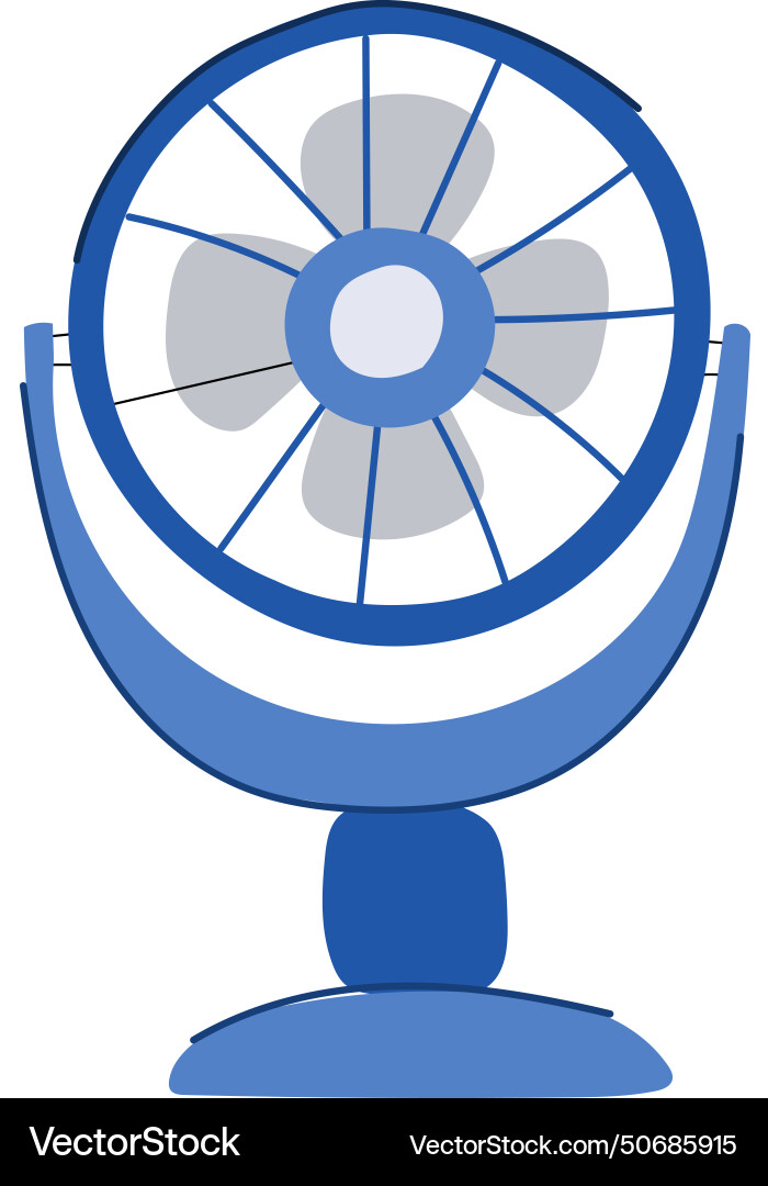 Stroke desk fan cartoon Royalty Free Vector Image