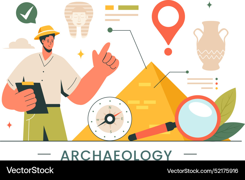 Archaeology featuring an archaeological Royalty Free Vector