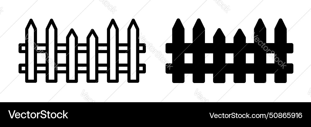 Fence icon set safety barrier garden symbol Vector Image