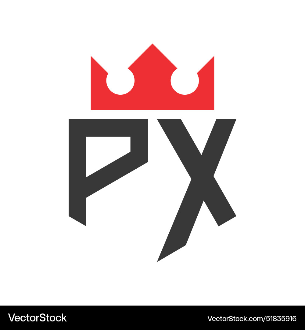 Letter px crown logo Royalty Free Vector Image