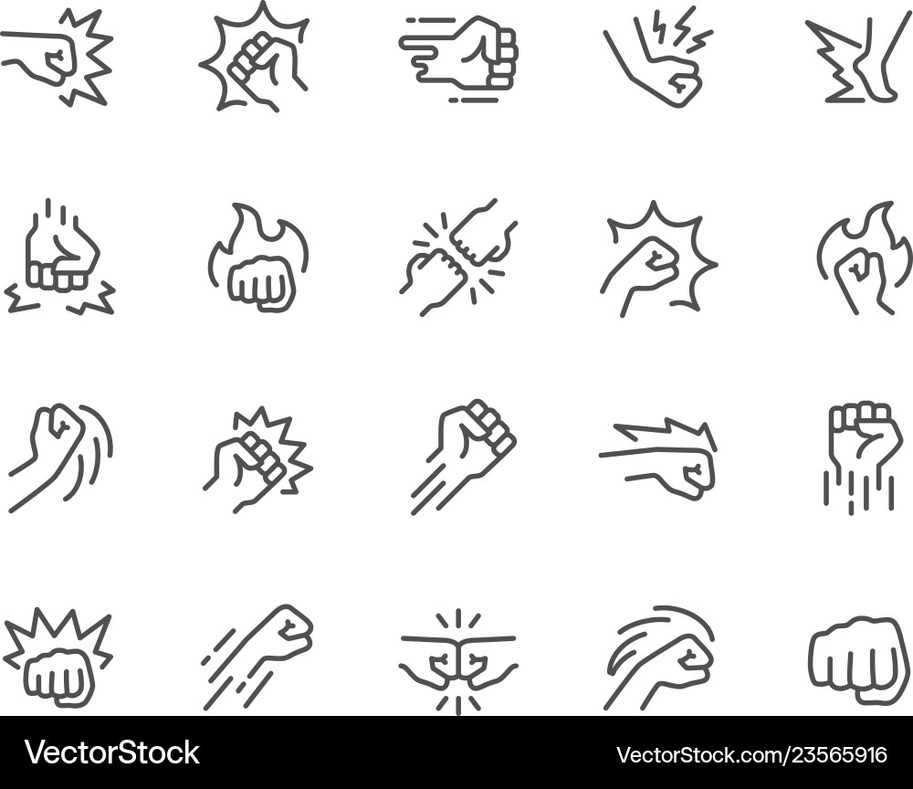 Line fight icons Royalty Free Vector Image - VectorStock