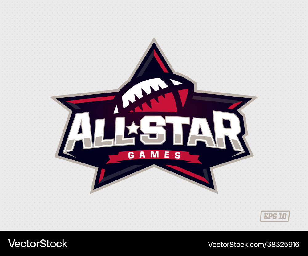 Modern professional emblem all star for american Vector Image