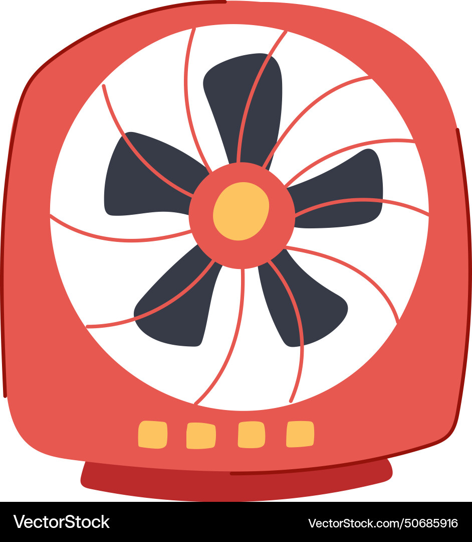Office desk fan cartoon Royalty Free Vector Image
