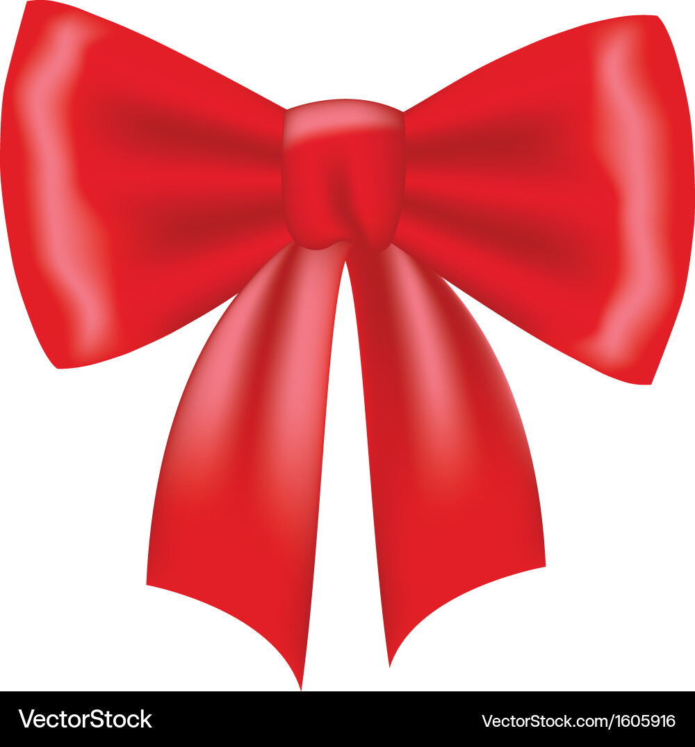 Red bow Royalty Free Vector Image - VectorStock