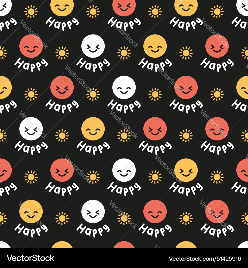 Smiley sunburst emoticon bliss face pattern Vector Image