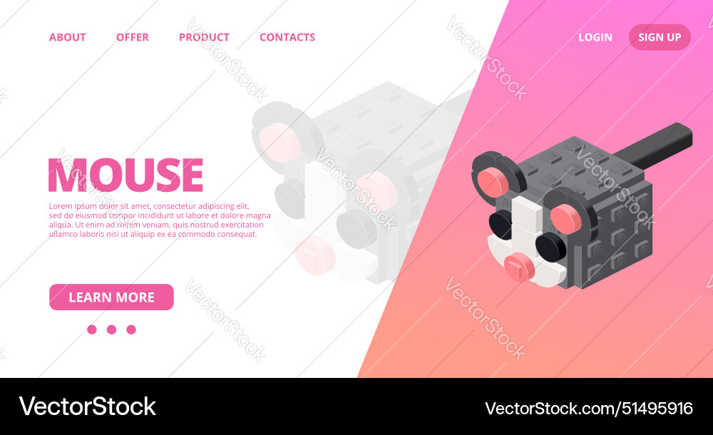 Web template with a mouse Royalty Free Vector Image