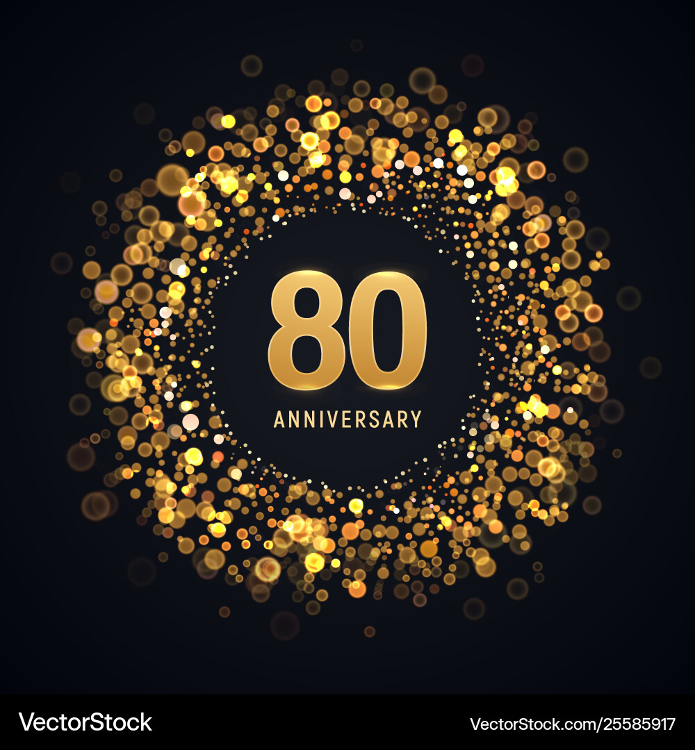 80 years anniversary isolated design Royalty Free Vector