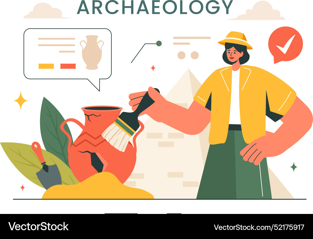 Archaeology featuring an archaeological Royalty Free Vector