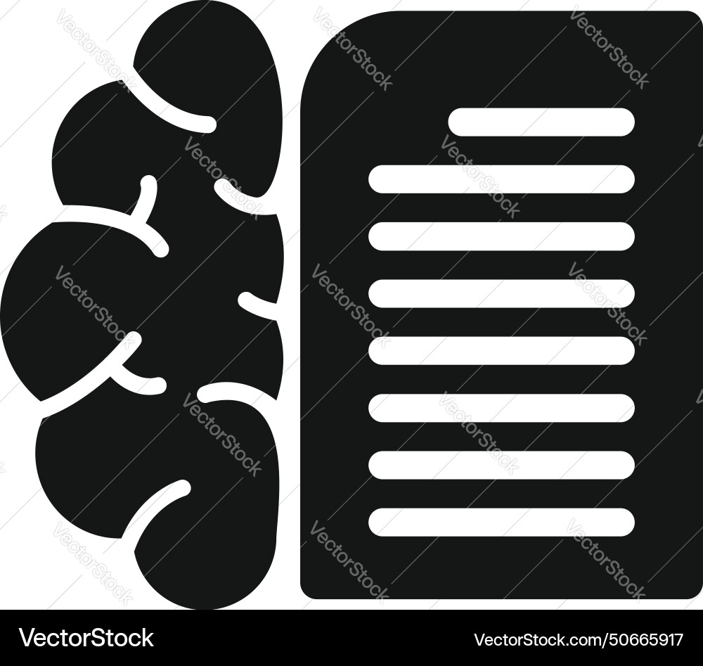 Brain solution plan icon simple evidence Vector Image