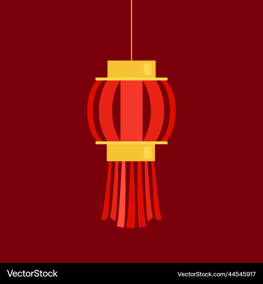 Chinese paper lantern circular shape hang Vector Image
