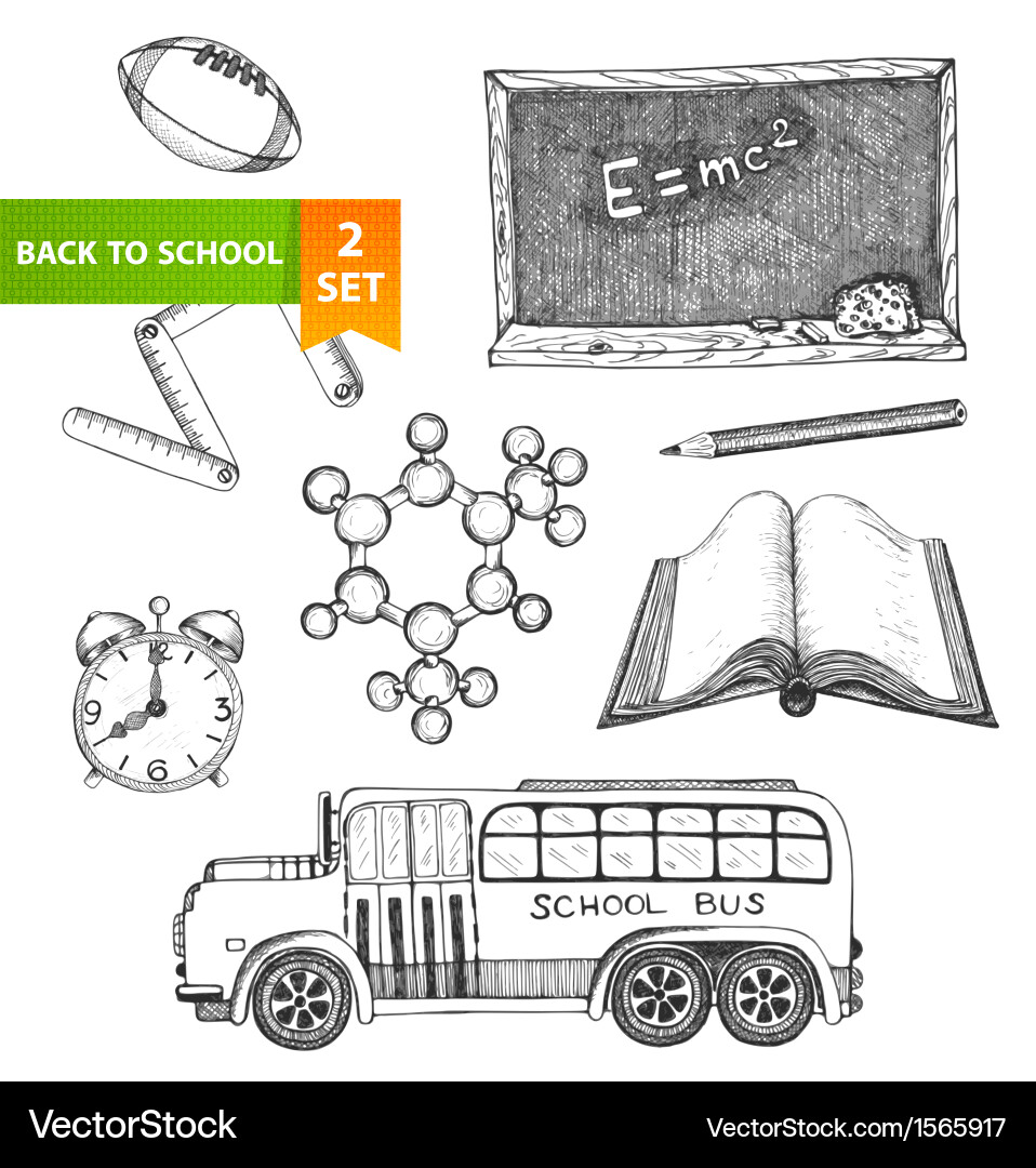 Education school set Royalty Free Vector Image