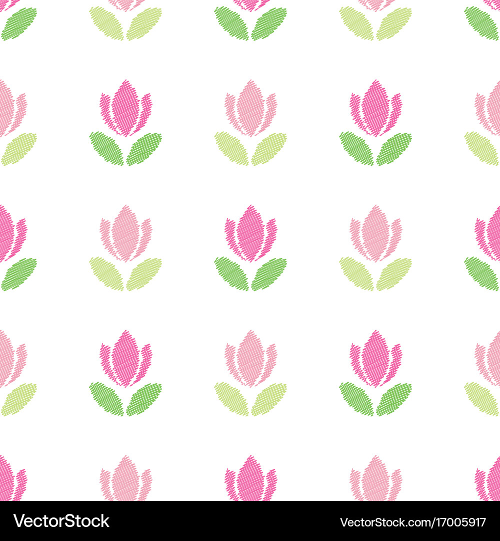Floral seamless pattern background embroidery Vector Image