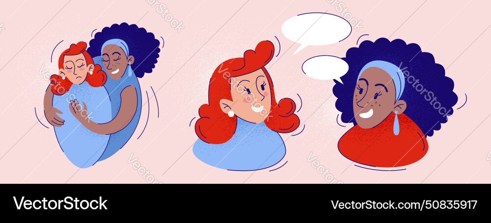 Friend support and empathy concept Royalty Free Vector Image