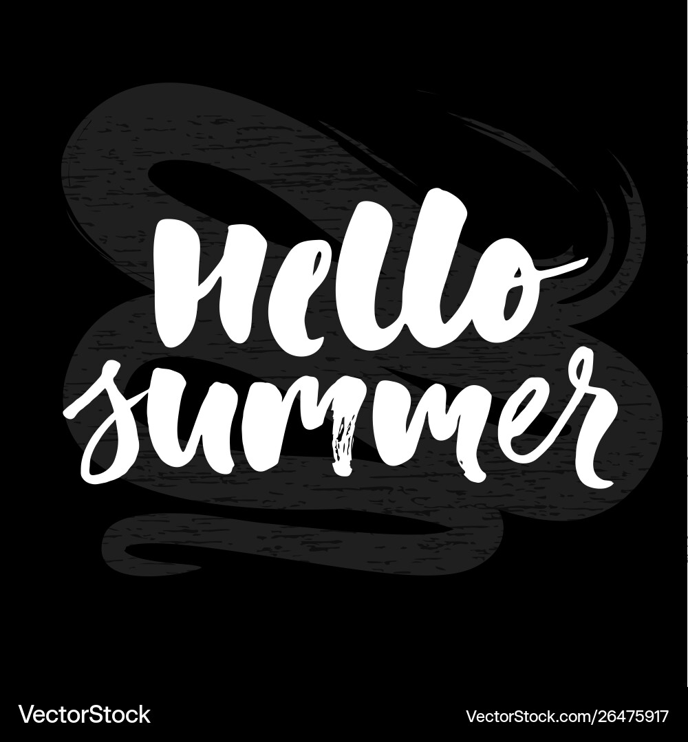 Hello summer text lettering calligraphy letters Vector Image