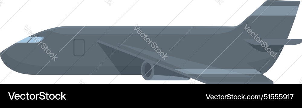 Large grey airplane is flying in the sky Vector Image