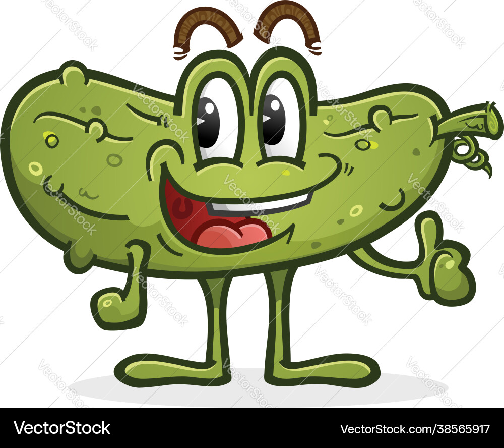 Pickle happy smiling thumbs up cartoon Royalty Free Vector