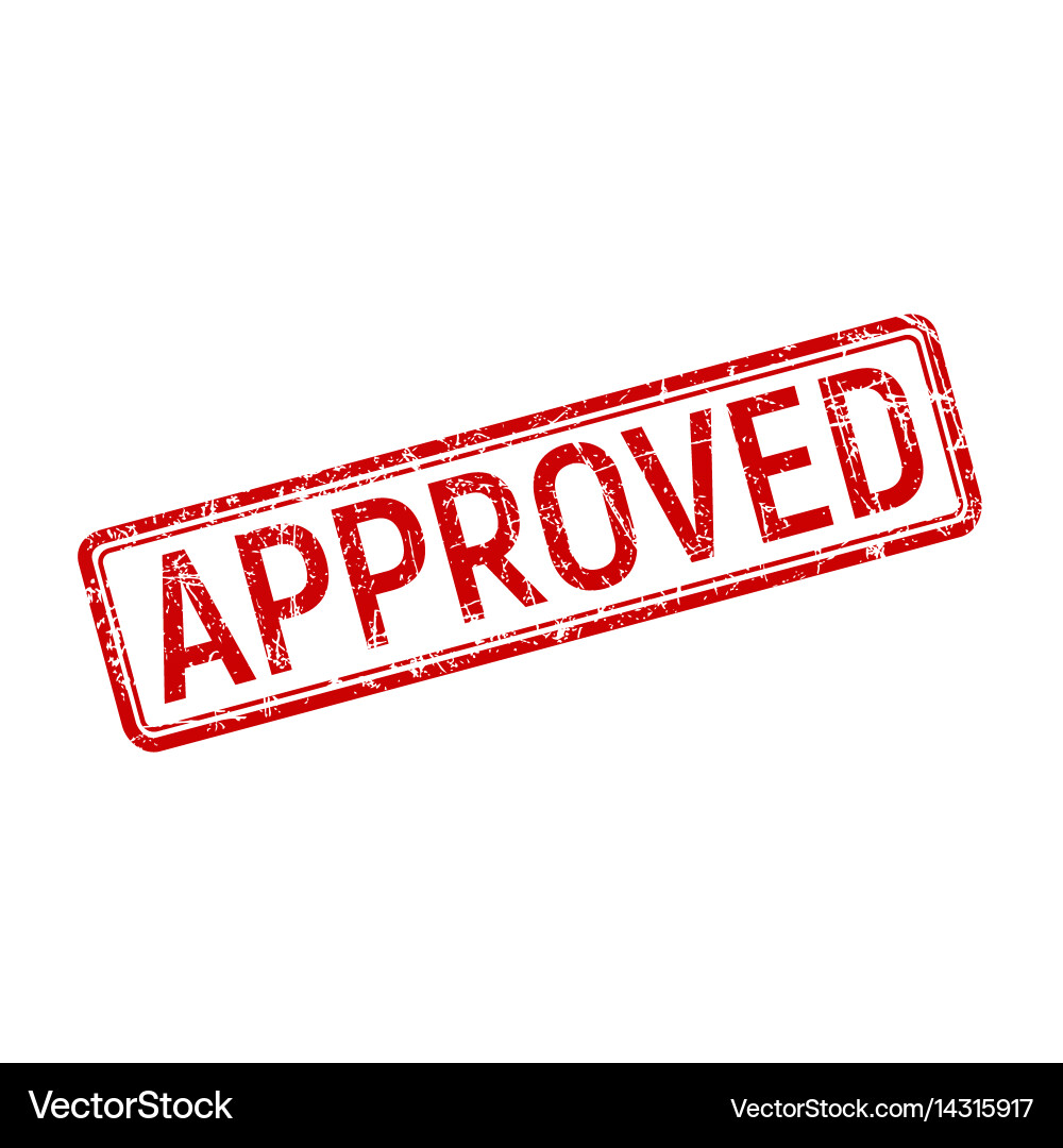 Red vintage approved stamp with grunge effect Vector Image