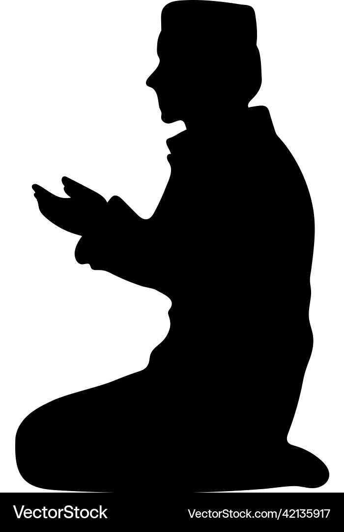 Silhouette arab man Royalty Free Vector Image - VectorStock